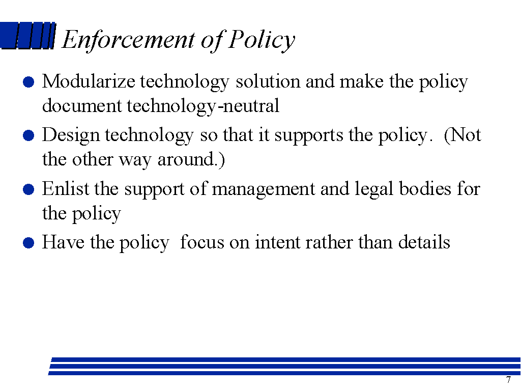 Enforcement of Policy