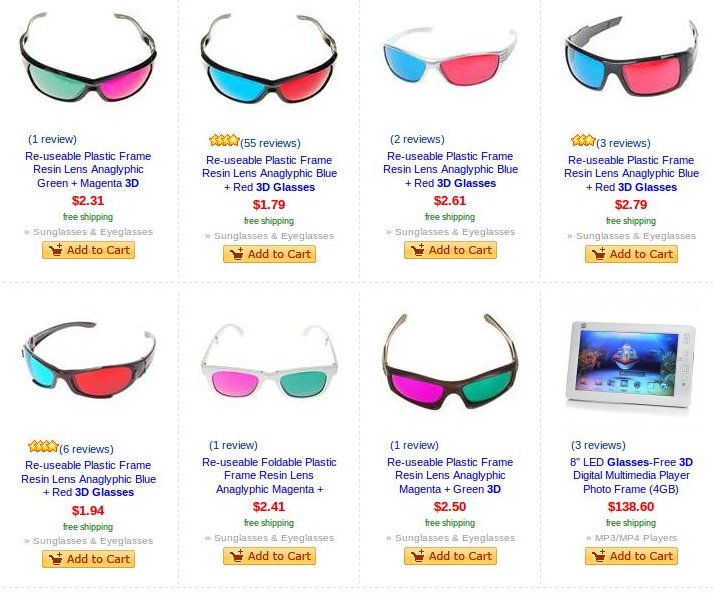 Many Types Of 3D Glasses And Stuff