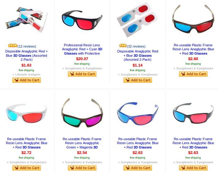 Many Types Of 3D Glasses And Stuff