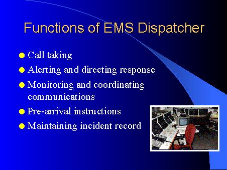 Functions of EMS Dispatcher